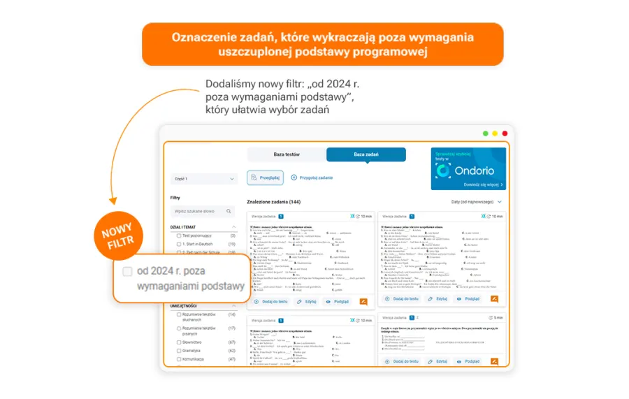 Generator testów i sprawdzianów Nowej Ery